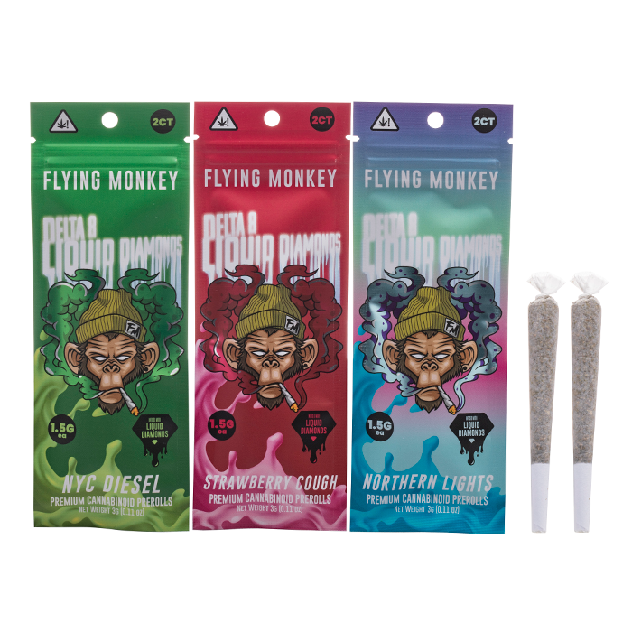 Flying Monkey Delta 8 Liquid Diamonds Pre Rolls 3G