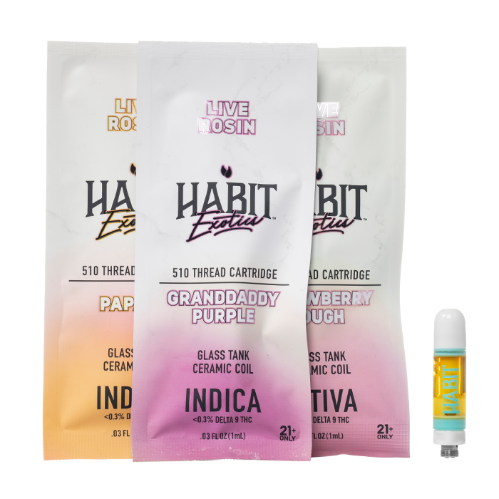 Habit Exotics Live Rosin Cartridge 1G - $24.99