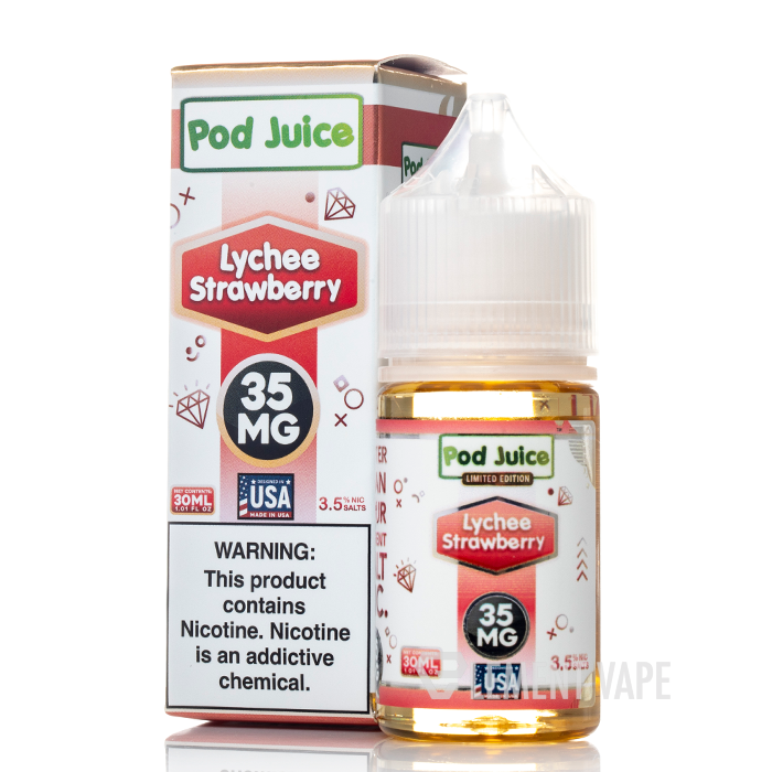 Lychee Strawberry - Pod Juice Salts - 30mL - $10.99