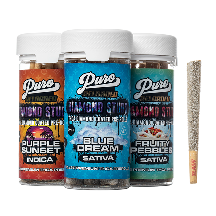 Puro Reloaded Diamond Studz THCA Prerolls 20G $39.99