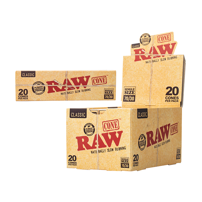 RAW Classic Single Size Cones - 240ct Box $49.99