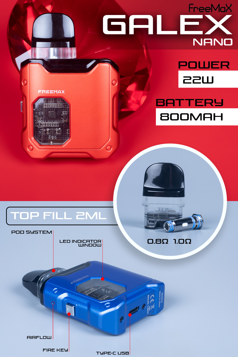 Freemax Galex Nano Pod System $9.99