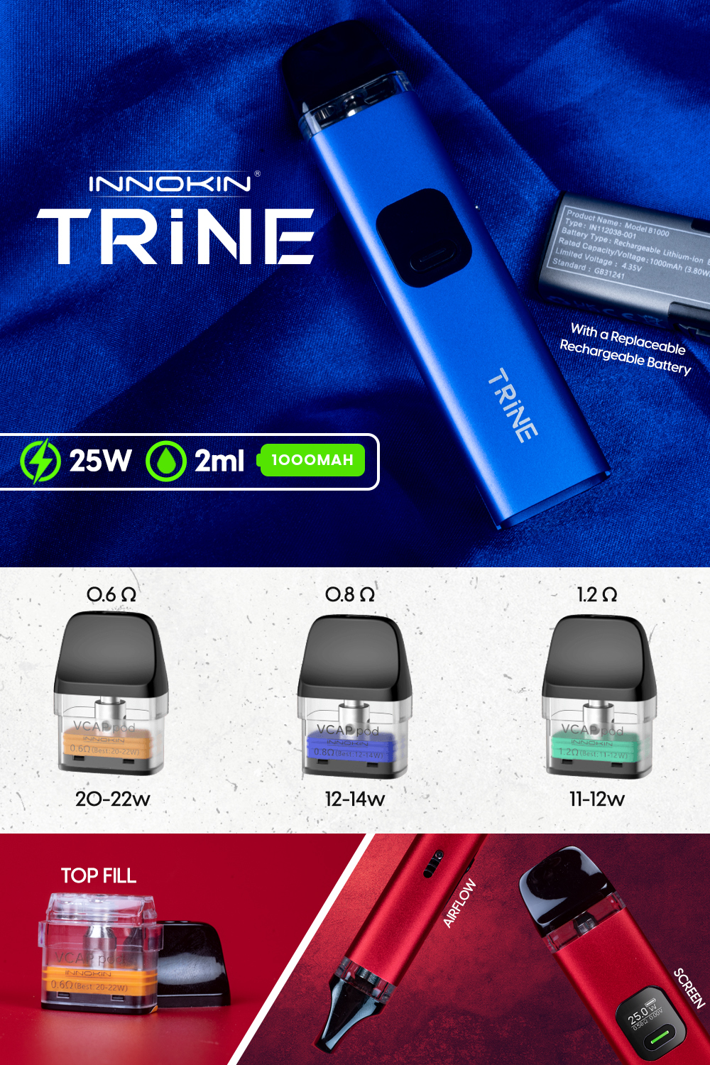 Innokin Trine 25W Pod System $17.99