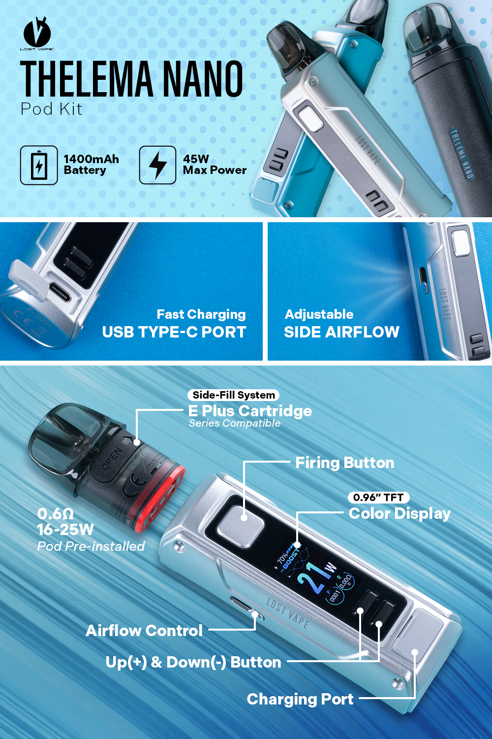 Lost Vape Thelema Nano 45W Pod Kit $23.99