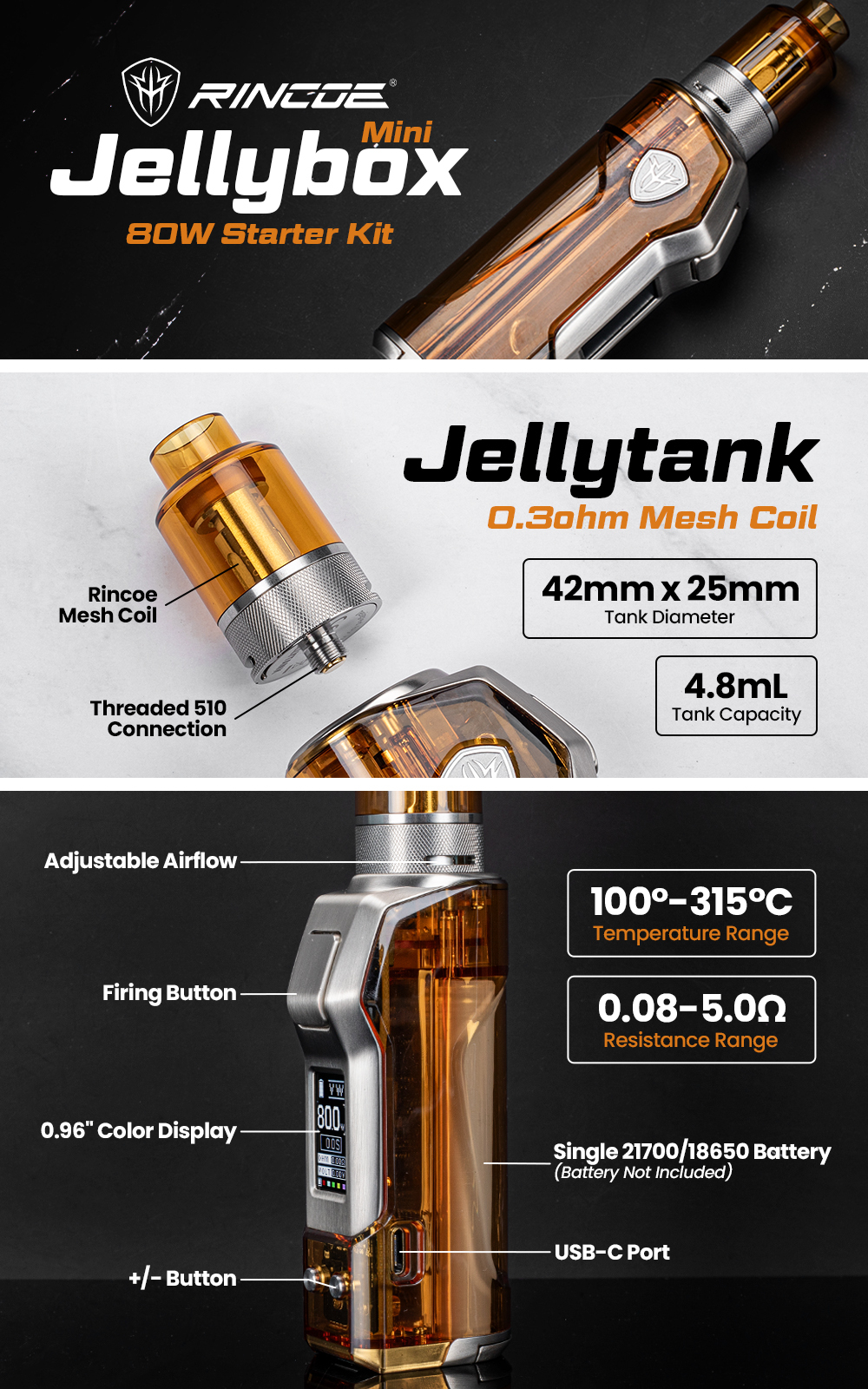 Rincoe Jellybox Mini 80W Starter Kit