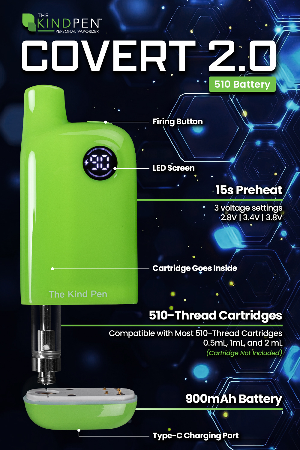 The Kind Pen Covert 2.0 510 Battery