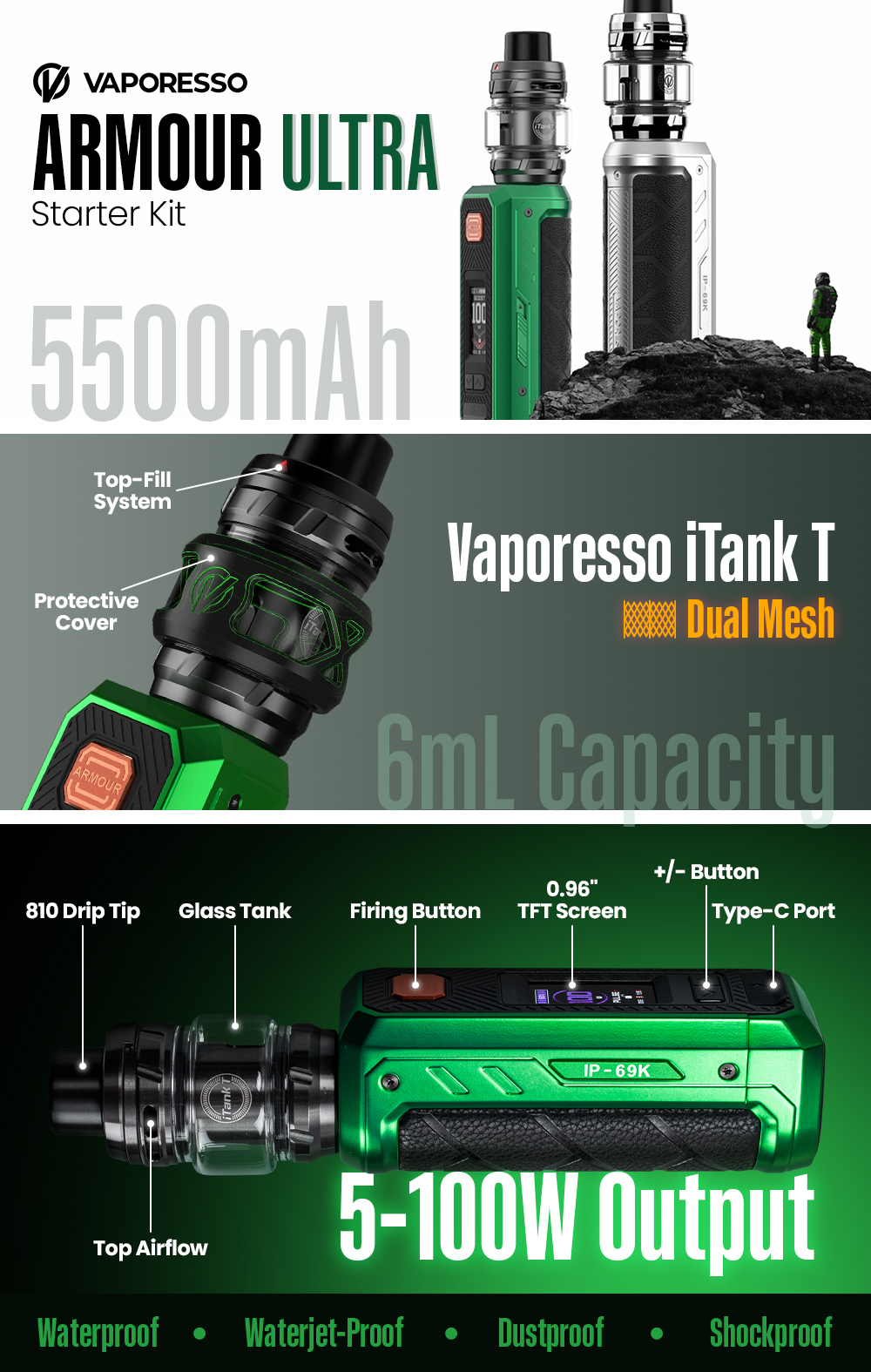 Vaporesso ARMOUR ULTRA 100W Starter Kit $54.99